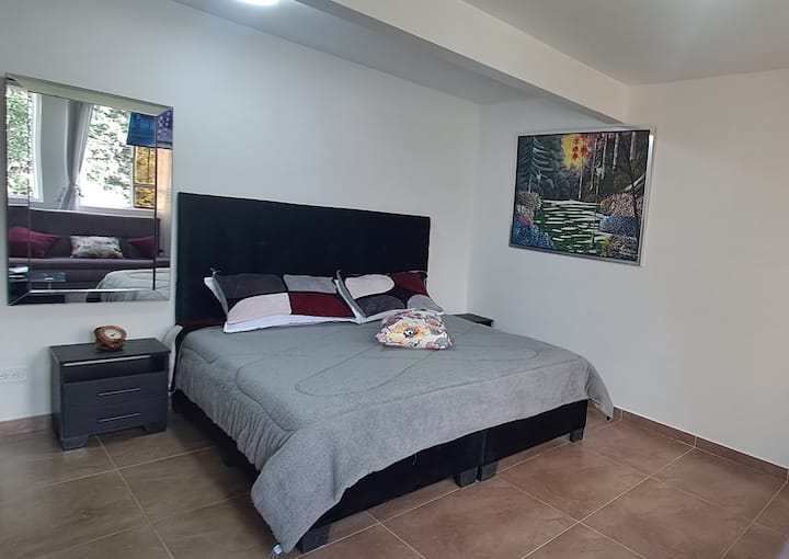 Acogedor Apartaestudio Tipo Loft Con Cama Queen. - Bogotá