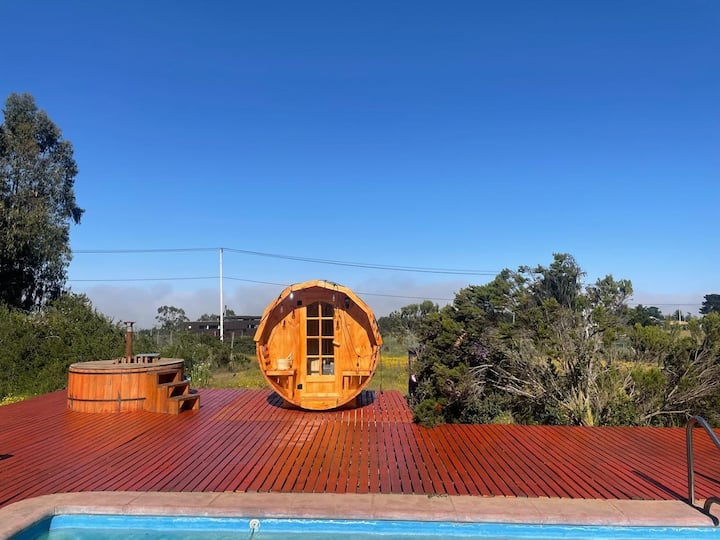 Cabaña  En Medio Del Campo Con Vista Al Mar - Algarrobo