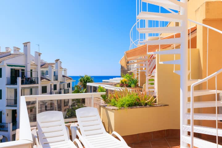 Primera Linea|ático Con Terraza|piscina|wifi|ac - Cambrils