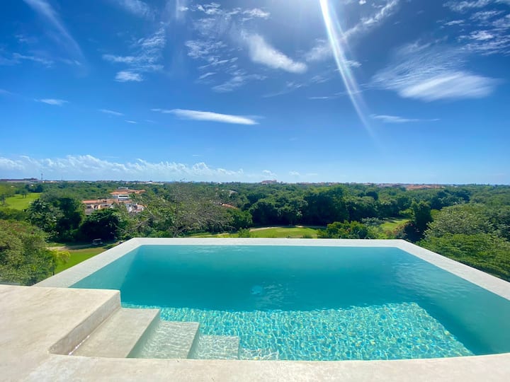 New - Rooftop Golf View - Near Beach - Pools - Wfh - Puerto Aventuras