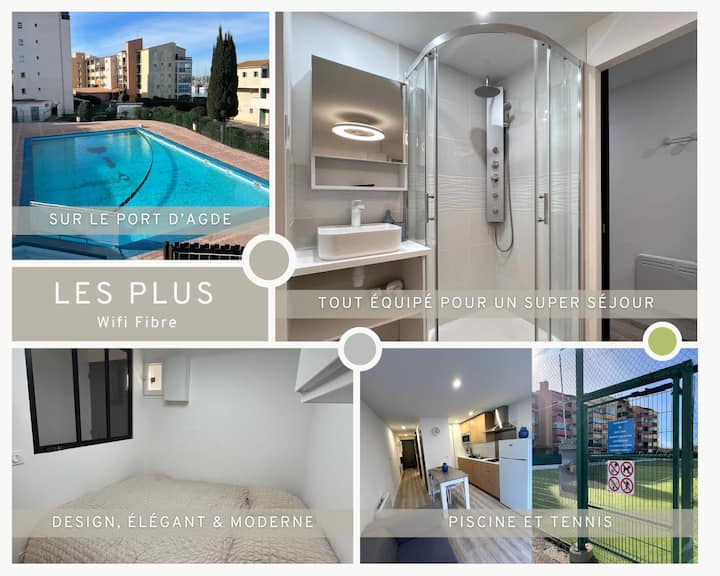 Studio Rénové Piscine Accès Direct Port - Agde