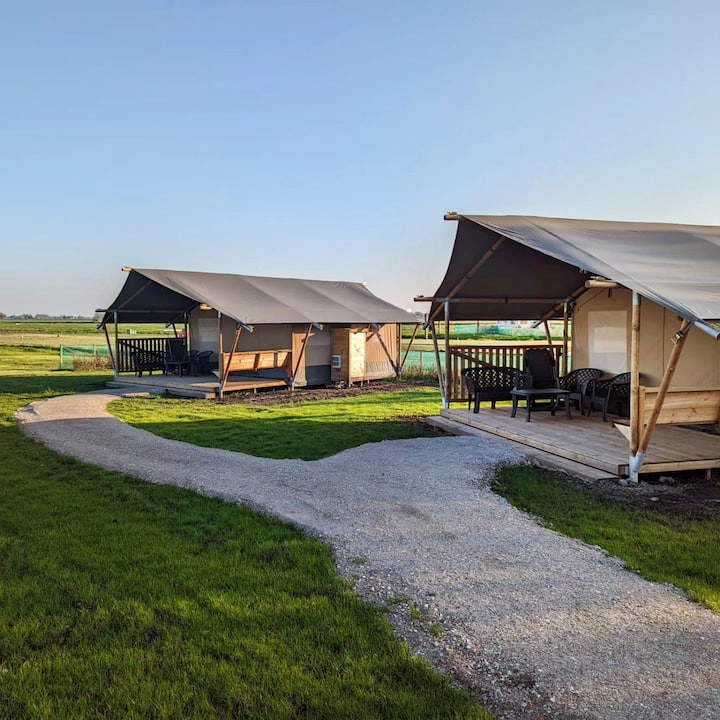 Camping De Speld - Tente Safari 4p Sanitaire - Alphen aan den Rijn