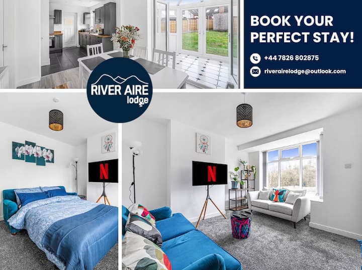 River Aire Lodge: Your Home Away, M1/m62 Nearby - Wakefield