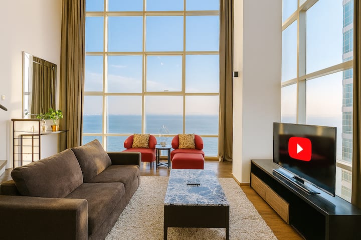 【Seaview】duplex Seafront •Town •Wifi-kitchen 83a - Penang