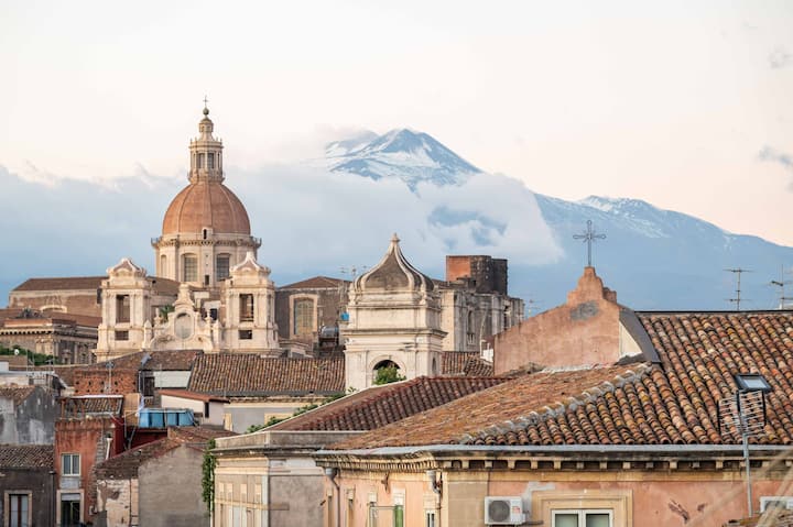 Top Terrace View On Etna Volcano - Catania