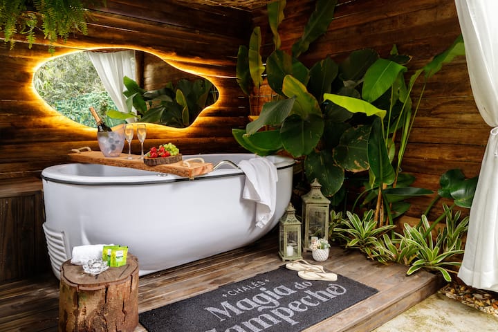 Cabana Romântica Com Banheira Em Bosque Encantado - Florianópolis
