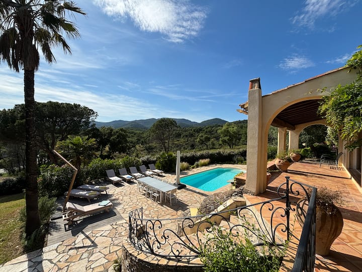 Hillside Villa, Panoramic Views, 15 Mins From Sea - Grimaud