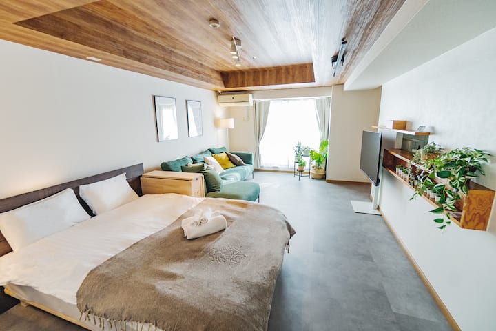 昨年新規Op/札幌中心部で立地抜群/家族・友人と最大9人/空港直通バス停徒歩1分/無料wi-fi - Sapporo