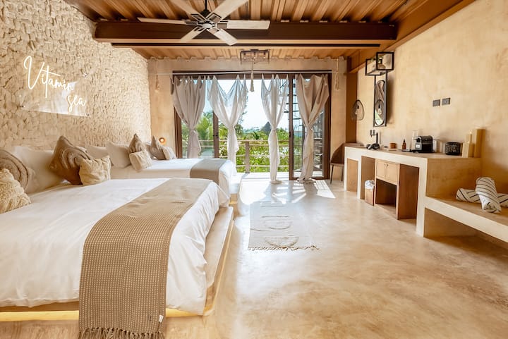 Exclusive Room W/ 2qb & Private Terrace With Tub - Holbox