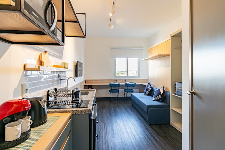 2 Em 1: Amplo Studio Home-office | Ac | Sem Wifi - Santo André