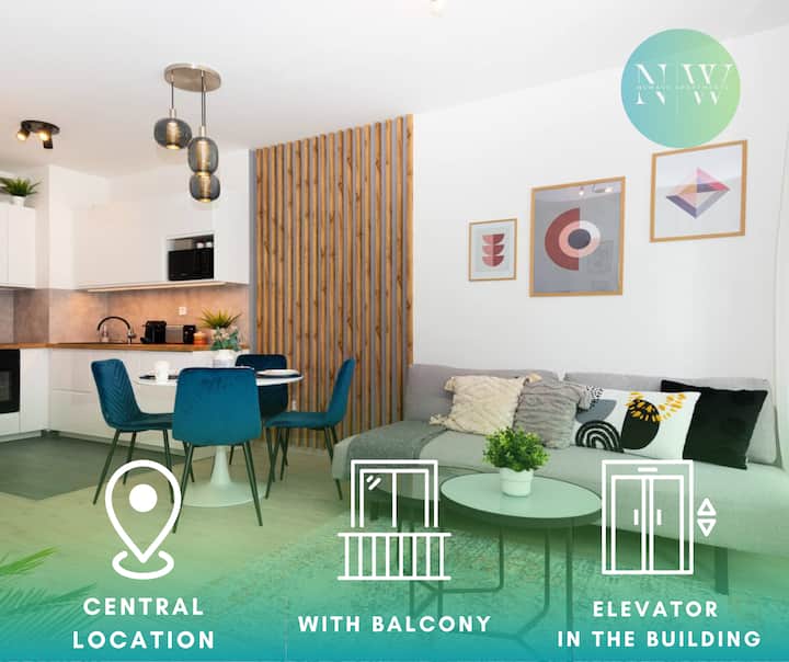 Chic206 Retreat: Modern 1br Gem With Balcony By Nw - Budapeste