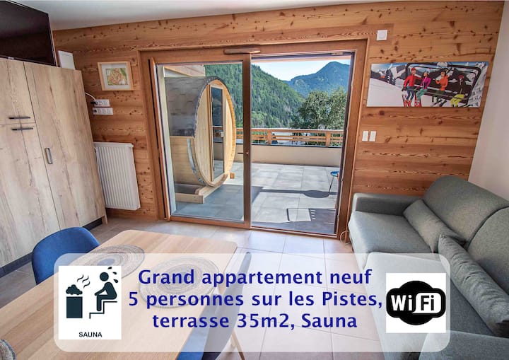 Appart Sur Les Pistes 5 Pers Terrasse Wifi Sauna - Lac de Vallon