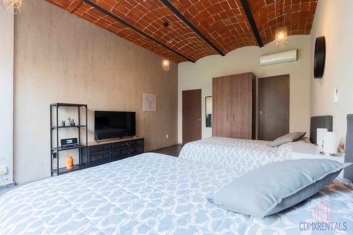 205 Zocalo Cathedral 2bdrmb 2bath Fits 10 Ac Apt - Ciudad de México
