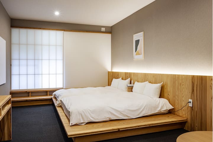 別府を遊び尽くす！隠れ家的コンパクトホテル【デラックスツイン】和テイスト本館角部屋 - 벳푸시