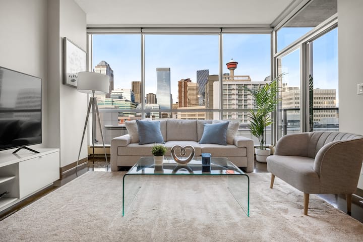 Chic Luxe 2bd + Free Parking–central Downtown - Calgary