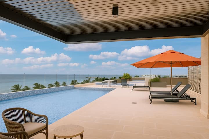 Moderno - Rooftop Vista A Mar 1 Cuadra De La Playa - Playa del Carmen