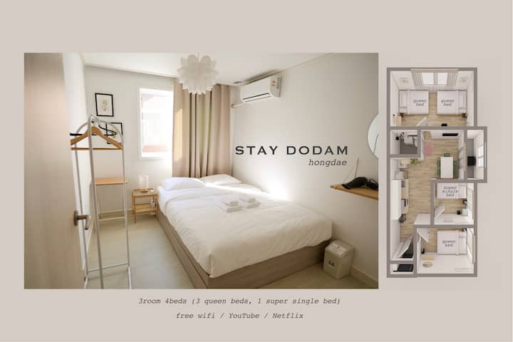 10 Min Walk To Hongdae｜3br, 4beds｜clean&cozy - Seoul
