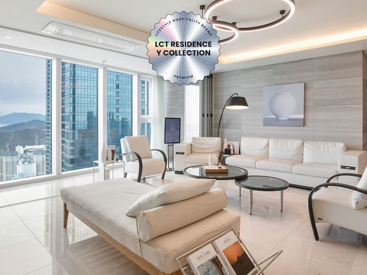 파노라마 오션뷰 스위트 (해운대 비치뷰) #엘시티 #6인실 #70평 #취사가능#단체 - Busan