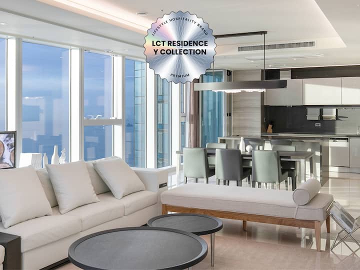 슈퍼브 오션뷰 로얄 스위트 (미포하버뷰) #엘시티 #6인실 #66평 #취사가능#요트 - Busan