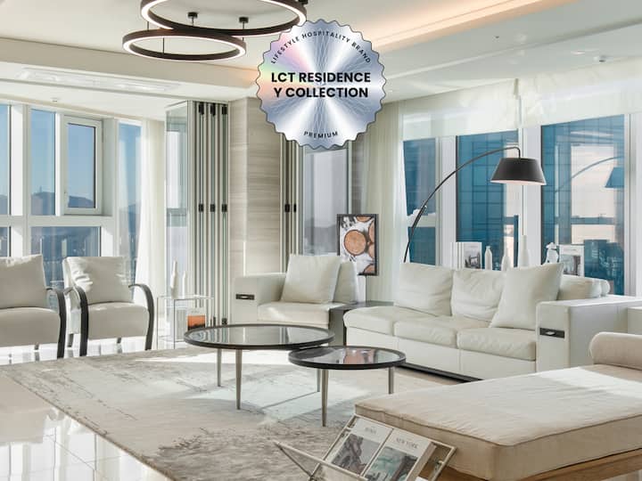 파노라마 오션뷰 로얄 스위트 (해운대 비치뷰) #엘시티#6인실 #80평 #취사가능#가족형 - Busan