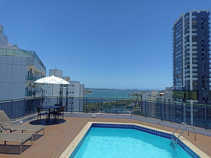 Flat Com Piscina, Academia E Vista Para O Mar - Vitoria