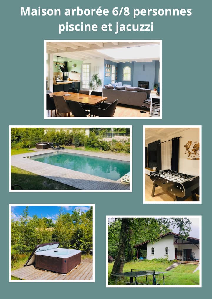 Maison Arborée  Piscine Jacuzzi - Gironde