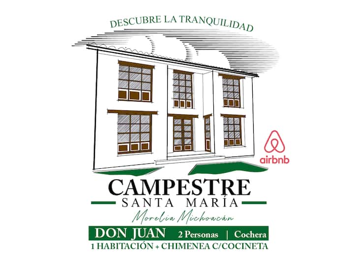 Campestre Santa María-don Juan: Recámara+chimenea - Morelia
