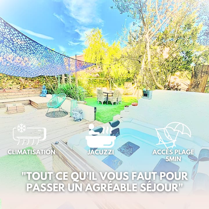 Villa “Ivissa” – Confort, Jacuzzi & Plage à 5 Min - Perpignan