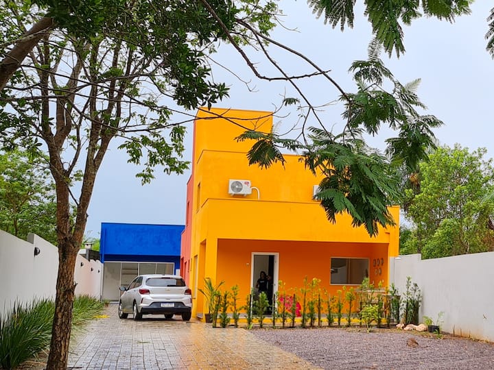 Casa Amarela - Vila Das Cores, Nova E Bem Equipada - Bonito