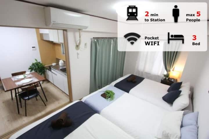 601歌舞伎町徒歩30秒/東新宿駅徒歩2分/歌舞伎タワー４分5名ok/keep Luggage Ok - Shinjuku City