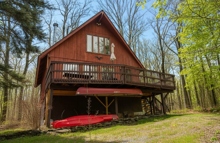 Woodsy A-frame Cabin In Resort - Kayaks And Pool! - Gouldsboro Lake, PA