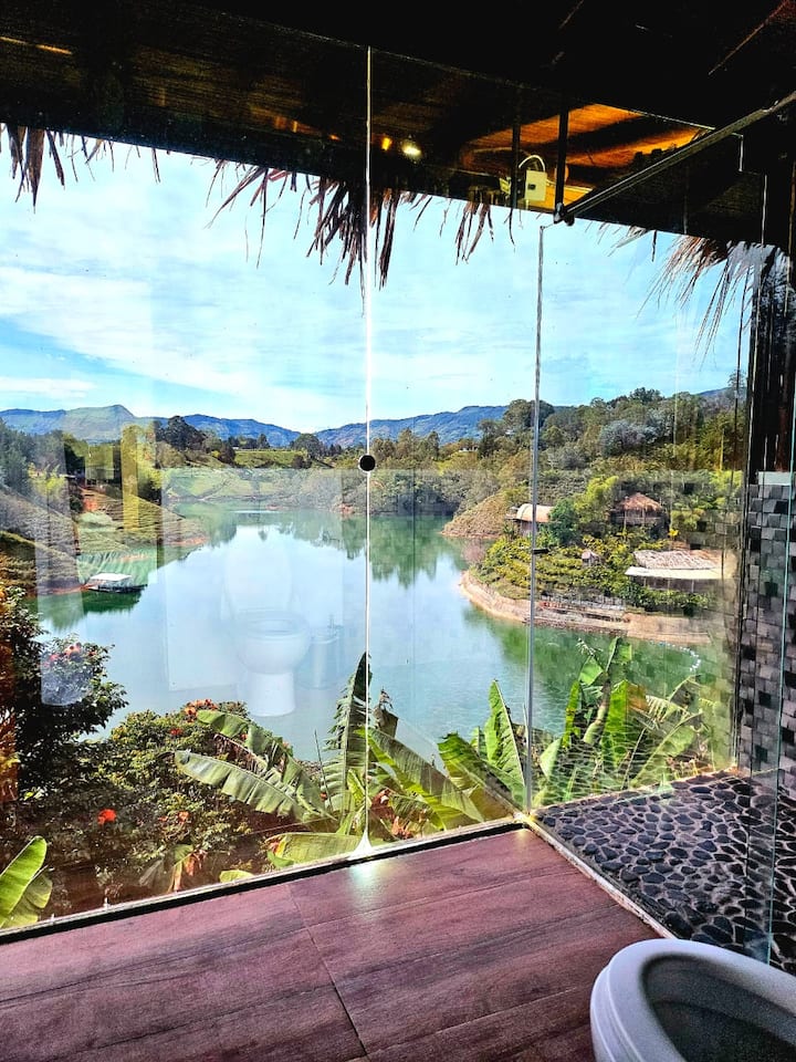 Cabaña Familiar Con Vista A La Represa Y Jacuzzi. - Peñol