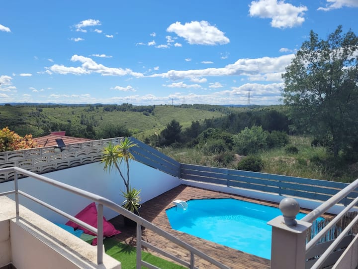 Maison: Piscine/vue Garrigue/coucher De Soleil - Montpellier