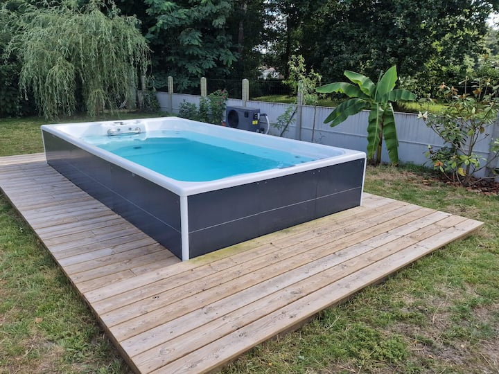 Maison Spa De Nage Port Plage Bassin D'arcachon - Audenge