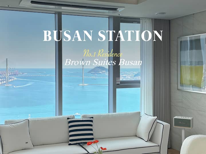 【부산역 5분】 #오션뷰#고층 - 124m²|최대8인|침대3|취사+빨래o /짐보관+무료주차 - Busan