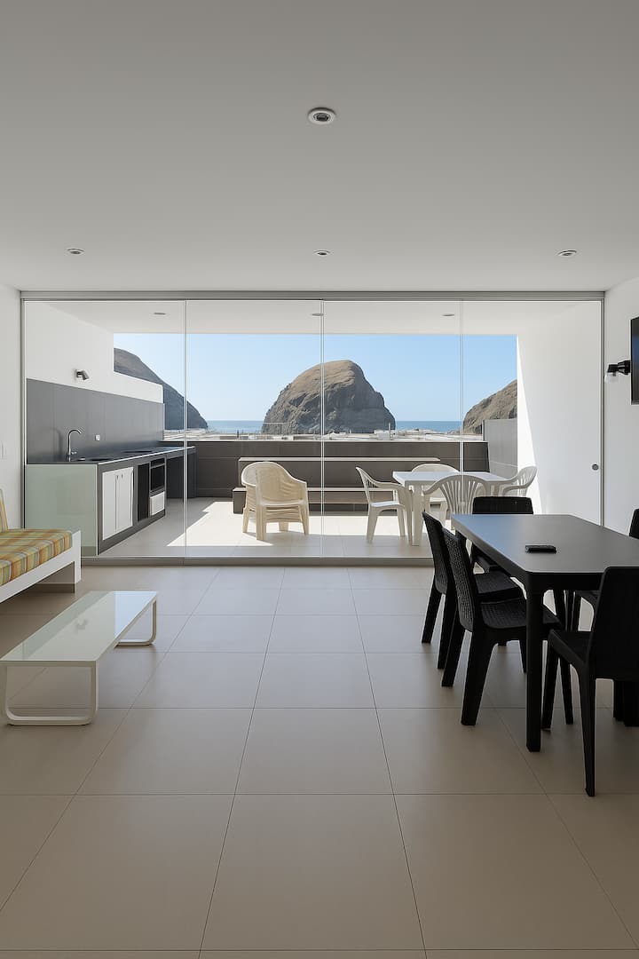 Amplio Dpto. Con Piscina, Vista Y Acceso Al Mar - Peru