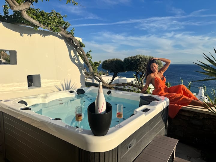 Villa 9-jacuzzi, Seaview,shared Infintily Pool,gym - Mykonos