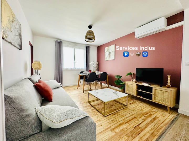L’aube|climatisation | Parking | 2 Chambres - Grenoble