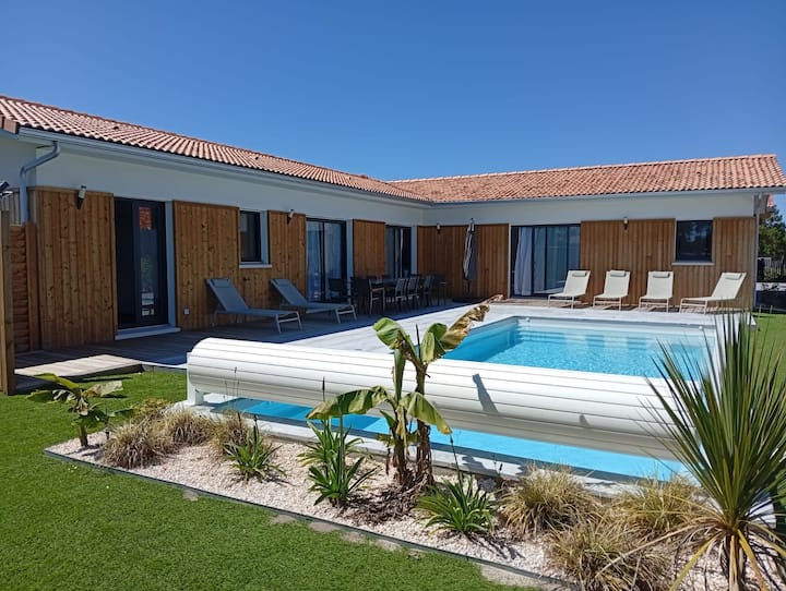 Villa Chrisaline 4* : 5 Ch, Clim, Piscine Chauffée - Moliets-et-Maa