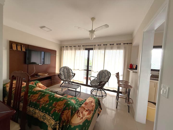 200m Praia, 3 Quartos C/ Ar, Churrasqueira, Vista - Guarujá