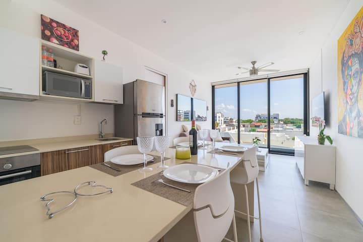 Bel Appartement Avec Terrasse Et Piscine Privée - Playa del Carmen