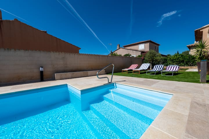 Villa 8pers/clim/piscine Chauffée. - La Londe-les-Maures