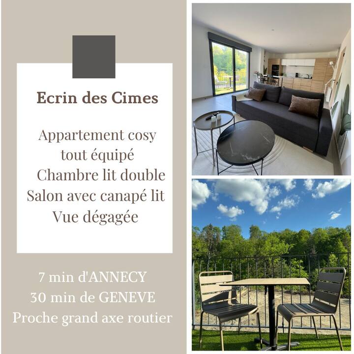 Bel Appart Cosy - Ecrin Des Cimes -7 Min D'annecy - Argonay