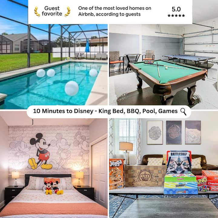 10 Minutes To Disney - King Bed, Bbq, Pool, Games+ - キシミー, FL