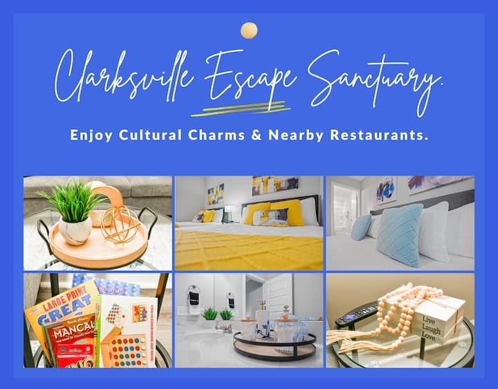 King Bed, Workspace, Parking - Cityscape Sanctuary - Clarksville, TN