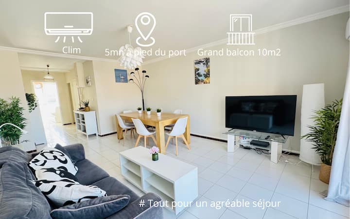 Mayol - Balcon Vue Mer/ferry - 10' Plages - Clim - Tolone