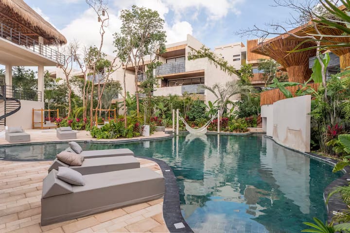 Cenote & Private Pool Luxury Condo - Paradise Beach