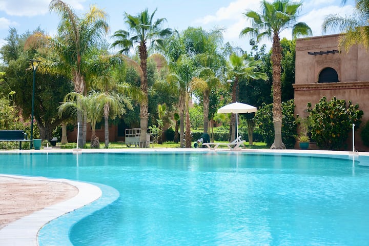 2ch Kingsize-clim,patio&piscine: 4/5 Pers-familial - Marrakesh