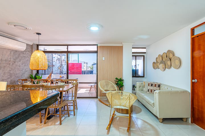 Apto 5 Minutes The Beach, Balcony, 500mbps And A/c - Cartagena