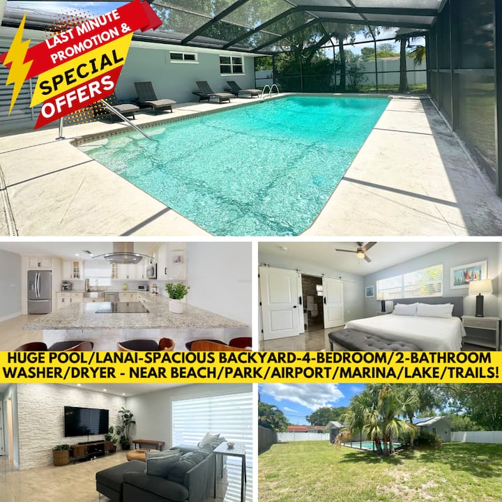Huge Pool/lanai/dart-near Beach/park/airport/lake! - Clearwater Beach, FL